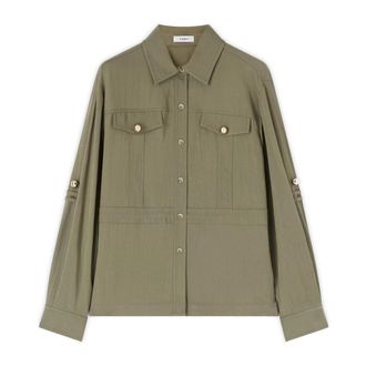 Motivi Femme, Blouses et Chemises, Vert, Taille: 40 FR Chemise &agrave; cordon