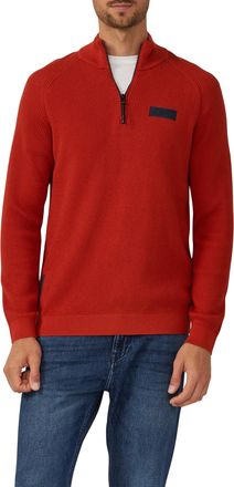 s.Oliver Pullover aus Strukturstrick mit Troyer-Kragen