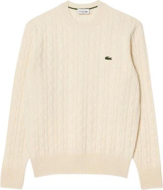 Lacoste Klassischer Zopfmuster Rundhalsausschnitt Pullover - - Knitwear - Herren - Beige - XL
