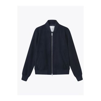Les Deux Homme, Vestes, Bleu, Taille: L Mitch Wool Bomber Jacket