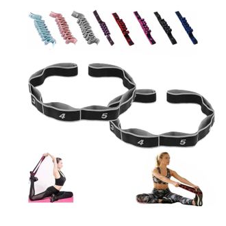 Generic 2PC Fitness-Widerstandsband f&uuml;r Dehn&uuml;bungen und Yoga, verschlei&szlig;fester Fitness-Stretch-Trainingsg&uuml;rtel, 8-teilige elastische Trainingsb&auml;nder f&uuml;r t&auml;gli