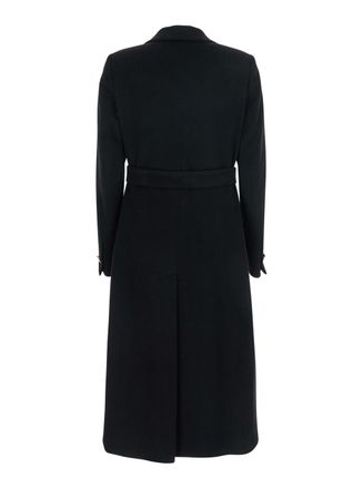 Tagliatore Womens Double-Breasted Coat Black Wool Virgin