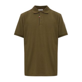 Moncler Polo mit Logo-Patch - - Tops - Herren - Gr&uuml;n - S
