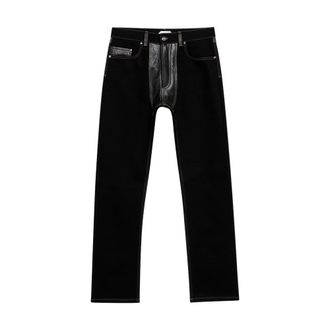 Versace Denim & Leder Gerades Jeans - - Jeans - Herren - Schwarzk - W33