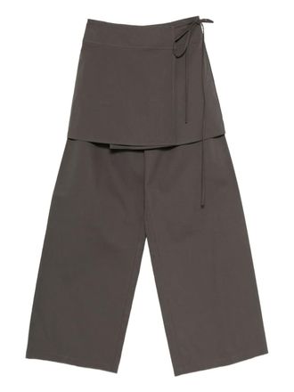 Eleh pantalon à design superposé - Marron