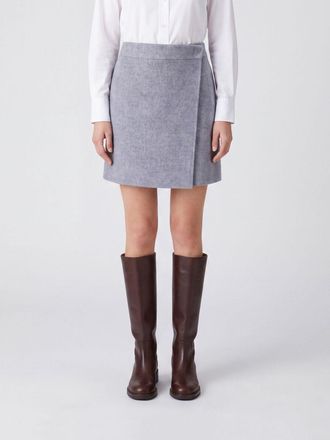 Semicouture High-Waist Wickel-Minirock aus Wolle