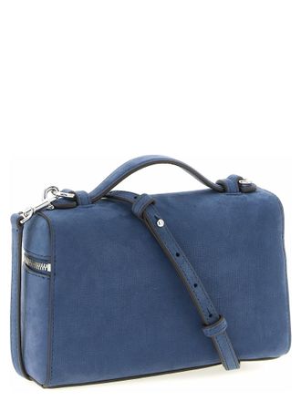 Tory Burch Womens Romy Slim Top Handle Bag Blue Lamb Leather