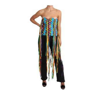 Dolce & Gabbana Femme, Tops, Multicolore, Taille: 32 FR Rainbow LaceUp Corset Top