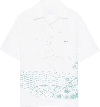 Prada Wave-print Oversized Shirt