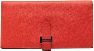 Herm&egrave;s unisex, Pre-owned, Rouge, Taille: ONE Size Portefeuille Long Pr&eacute;-owned