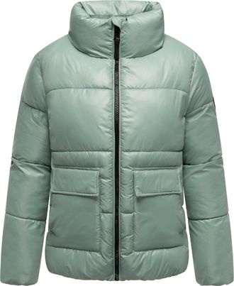 Navahoo Damen Winterjacke warme Steppjacke mit hohem Stehkragen Eispracht 14 Smokey Mint Gr. L