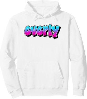 BDAZ Everly Graffiti Personalisierter Name Blau Rosa Frauen M&auml;dchen Pullover Hoodie