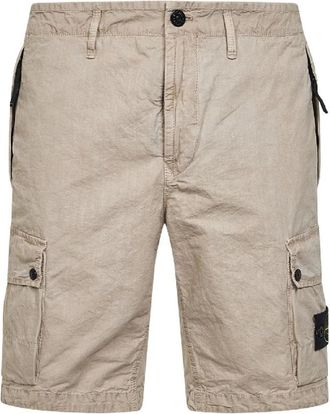 Stone Island Homme, Shorts, Beige, Taille: W34 Short cargo en toile de coton bross&eacute; effet Old