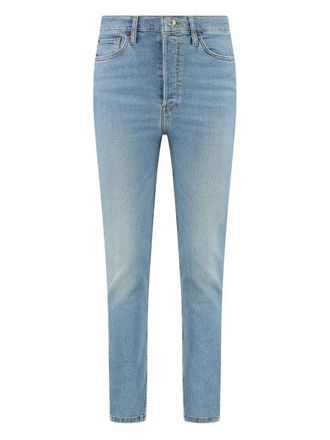 Re/Done 90s Jeans mit Logo-Applikation - Blau