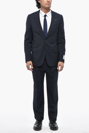 Corneliani CC COLLECTION Anzug mit 2 Kn&ouml;pfen aus reiner Schurwolle und Mohair mit zwei Seitenschlitzen und Spitzrevers Corneliani