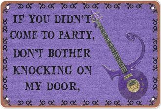 Generic Blechschild mit Aufschrift If You Didnt Come To Party Dont Bother Knocking On My Door, Gitarrenliebhaber, f&uuml;r drinnen und drau&szlig;en, Metall-Blechschild,