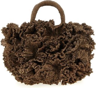 Ibeliv Femme, Sacs, Brun, Taille: ONE Size Sac &agrave; main en raphia crochet&eacute;