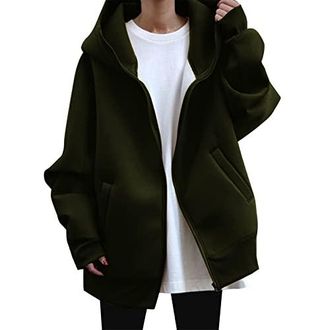 Generic Sweatshirt Femme Gris Femme Manteau &agrave; Capuche Manches Longues Sweat-shirt Coupe Irr&eacute;guli&egrave;re D&eacute;contract&eacute; Imprim&eacute; Pull Chemisier Fermeture &Eacute;clair Veste 