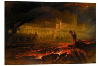 Posterlounge Pandemonium Acrylglasbild von John Martin 100 x 70 cm Rot Wandbilder Wanddeko