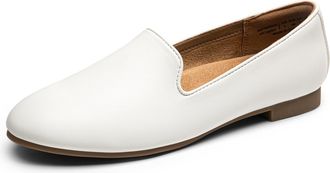 Dream Pairs Damen-Schuhe, l&auml;ssig, spitzer Zehenbereich, Ballett-Komfort, weiche Slip-on-Flachschuhe,Size 38.5,Weiss-Pu,SDFA2403W
