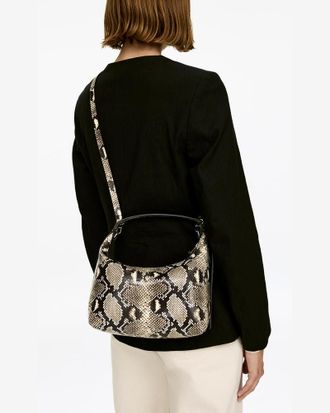 Arket Ledertasche Mit Kastiger Form -Schwarz