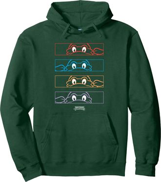 Teenage Mutant Ninja Turtles Group Line Art Face Mask Panels Pullover Hoodie