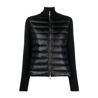 Moncler Femme, Vestes, Noir, Taille: 40 FR Veste rembourr&eacute;e avec manches en tricot