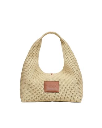 Marc Jacobs Womens Shoulder Sack Bag Champagne Polyester
