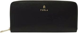Furla Femme, Accessoires, Noir, Taille: ONE Size Portefeuille noir à fermeture éclair Camelia