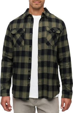 Indicode Herren INBakula Kariertes Langarmhemd mit Brust-Taschen | Holzf&auml;llerhemd aus Baumwolle f&uuml;r M&auml;nner Army, XL