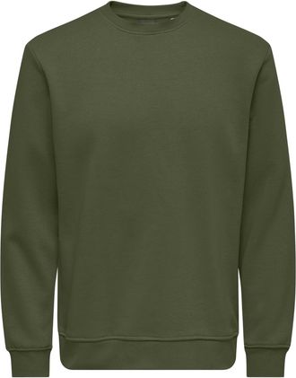Only & Sons Herren Onsconnor Life Reg Crew Neck Sweat Noos, Olive Night, XS