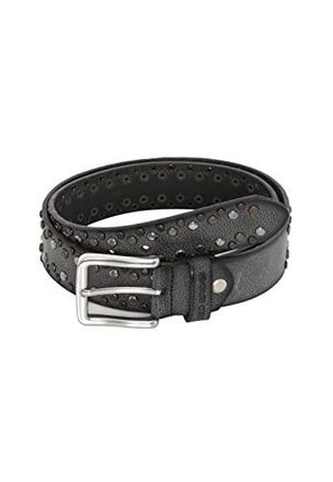 Red Bridge Ceinture unisexe en cuir véritable avec rivets - Ceinture robuste en cuir, gris, 110 cm