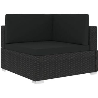 vidaXL Coin de larm&eacute;e avec design modulaire avec coussins ext&eacute;rieurs diff&eacute;rentes couleurs couleur : Noir