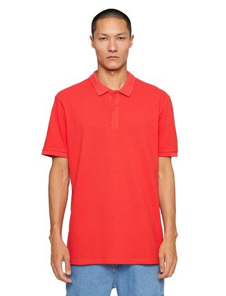 Koton Men Basic T-Shirt Polo Neck Buttoned Slim Fit