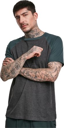 Urban Classics Herren Raglan Contrast Tee - Slim Fit T-Shirt mit Kontrastärmeln, Rundhalsausschnitt, sportlicher Look, weicher Baumwollmix, Basic Style,Charcoal/Bott