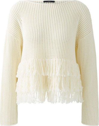 Oui Rundhalspullover Pullover Baumwollmischung
