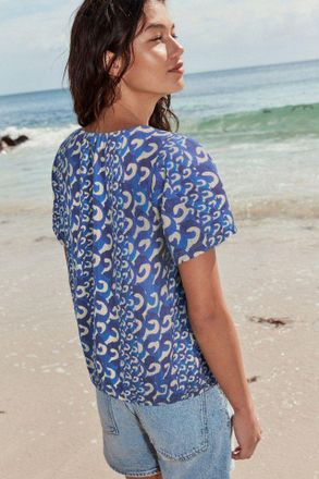 Next T-Shirt Kurz&auml;rmeliges Oberteil mit Ballonsaum (1-tlg)