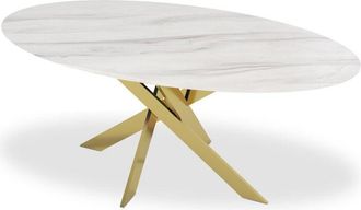 Paris Prix Table de Repas Design Octavo 180cm Blanc & Or