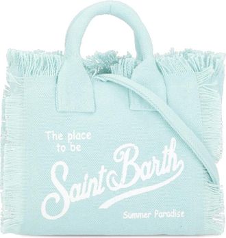 Saint Barth Femme, Sacs, Vert, Taille: ONE Size Sac &agrave; Bandouli&egrave;re en Coton Vert avec Franges