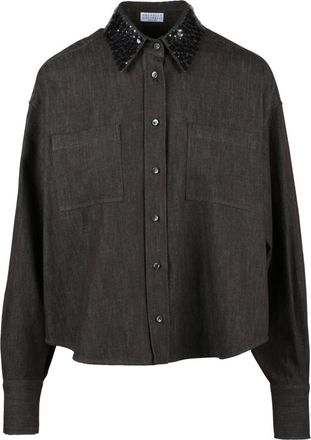 Brunello Cucinelli Damen, Blusen & Hemden, Braun, XSGr&ouml;&szlig;e