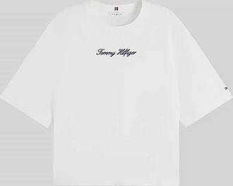 Tommy Hilfiger Loose Fit T-Shirt aus reiner Baumwolle mit Label-Schriftzug