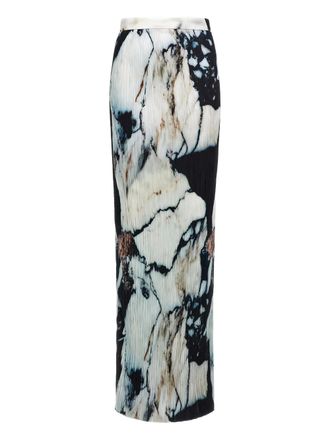 Roberto Cavalli jupe longue à imprimé marbré - Noir