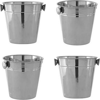 Premier Set of 4 Stainless Steel Ice Bucket Party Fun Beer Wine Champagne Accessories