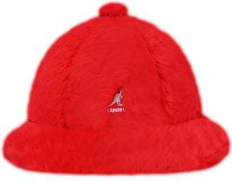 Kangol Chapeau en Tissu Faux Fur Casual Femme - Cloche avec Doublure Hiver Automne-Hiver - M (56-57 cm) Rouge