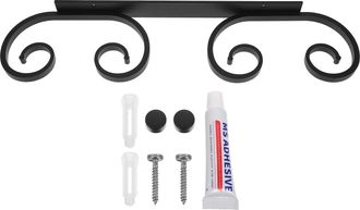 Lurrose Wandmontierter Weinglashalter aus Aluminiumlegierung Nagelfrei H&auml;ngend Stark Tragf&auml;hig Verschlei&szlig;fest Praktisch f&uuml;r K&uuml;che und Bar Schwarzes Goblet auf