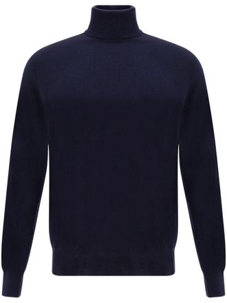 Brunello Cucinelli pull ajusté à col roulé - Bleu