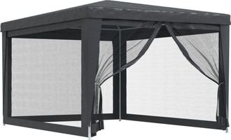 vidaXL Vidaxl - Tente de f&ecirc;te 3x4m avec 4 parois lat&eacute;rales en maille - R&eacute;sistante &agrave; leau et aux UV - Structure en fer enduit de poudre - Pour &eacute;v&eacute;nements