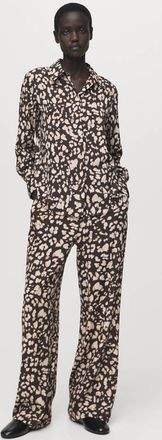 Mango Chemise droite imprim&eacute;e marron - Femme - XXS - MANGO