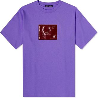 Acne Studios Homme, Tops, Violet, Taille: M T-shirt en coton avec imprim&eacute; graphique