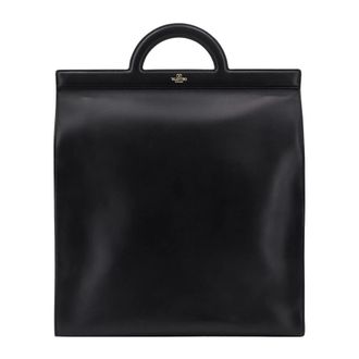 Valentino Garavani Schwarze Lederhandtasche Ss24 - - Bags - Herren - Schwarzk - ONE SIZE